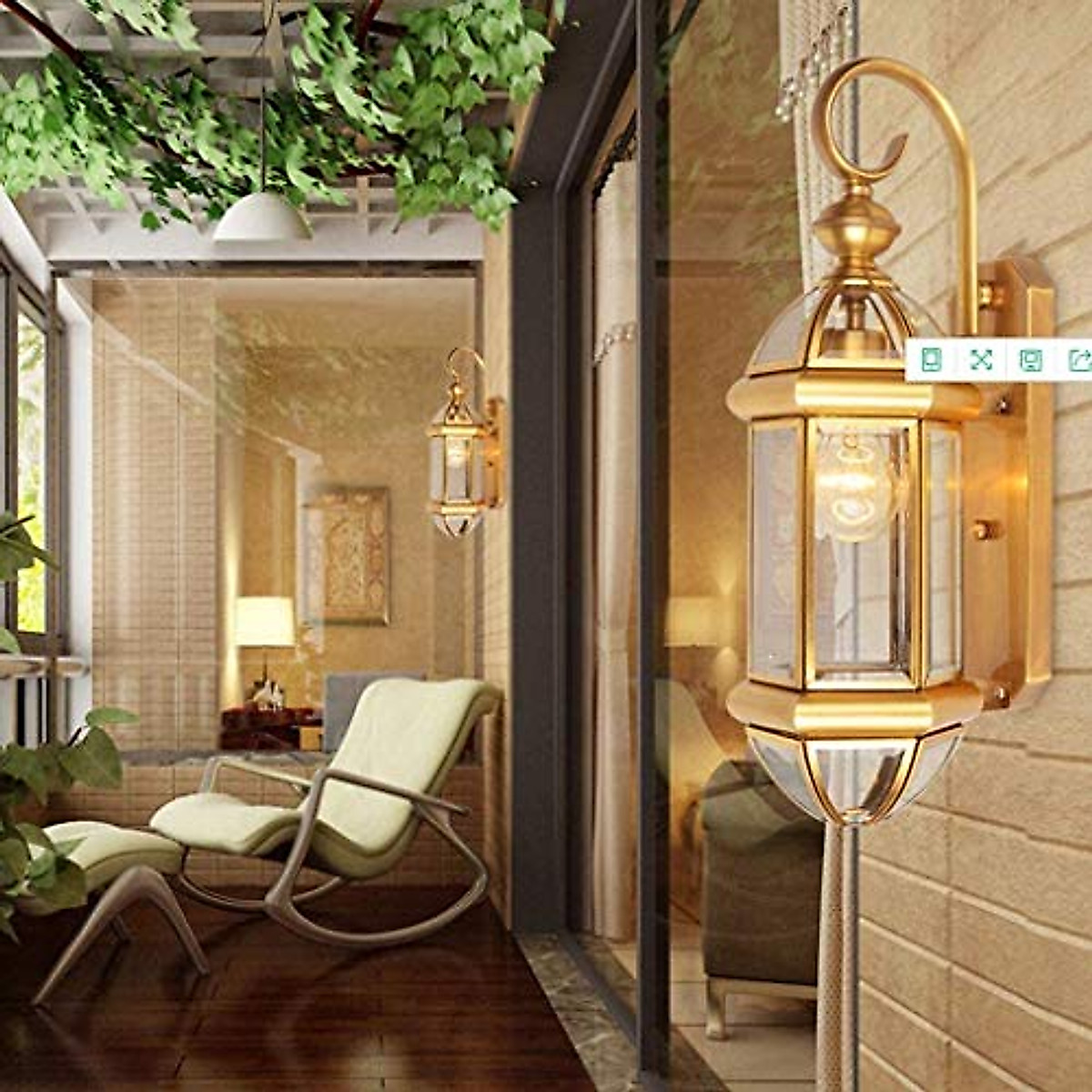 ZpLMW Wall Light Copper Outdoor Wall Light Waterproof Home Retro Garden Lighting Corridor Aisle Balcony Stair Wall Light