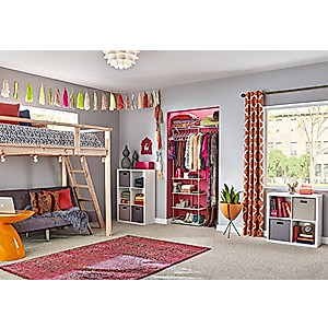 ClosetMaid 55300 Closet Maximizer with (4) Shelves & Double Hang Rod, Tool Free Add On Unit, White Finish,11.6 x 53 x 74 inches