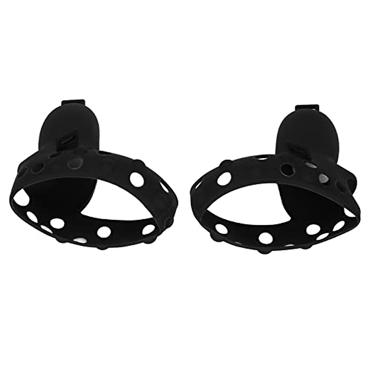 VR Controller Handle , Adjustable Silicone Washable Handle Protective Sleeve Protective Antislip with Strap for Quest 2(black)