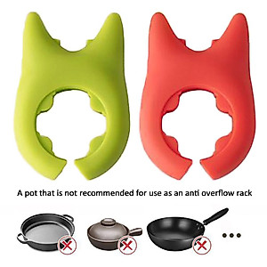 Spoon Pot Pan Holder Spatula Bracket Clips,2024 New Silicone Heat Resistance Non-Slip Spoon Rests,Rest Spoon Holder Steam Releaser for Pot Cooking,Wok Spatula Bracket Clip Kitchen Gadget