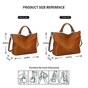 Kattee Women's Soft Genuine Leather Tote Bag, Top Satchel Purses and Handbags