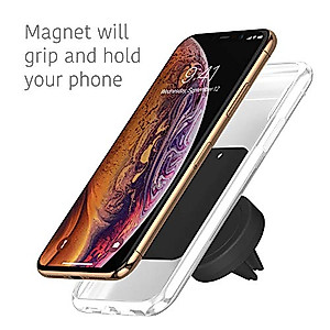 TALK WORKS Vehicle Air Vent Magnetic Car Mount Cell Phone Holder Compatible w/ iPhone 13/Pro/Pro Max, 14/Plus/Pro/Pro Max, 11/Pro/Max, XR, XS/Max, X, 8, 7, 6, SE, Android for Samsung Galaxy (Black)