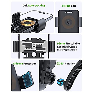 JOYVEVA Wireless Car Charger, Auto Alignment Auto Clamping Car Charging Mount for iPhone14/14 Pro Max/13/13 Pro/12/12 Pro/11/10/8, Vent Dashboard Car Phone Holder for Galaxy S23/S23+/S23Ultra/Flip4/3