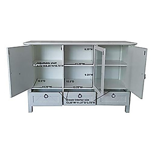 Kings Brand Furniture Evans Sideboard Buffet Console Table Storage Cabinets, White