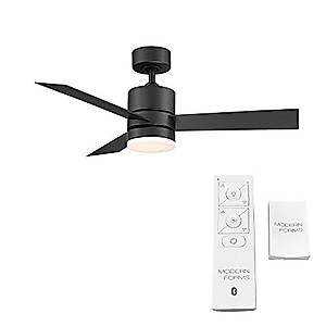 Axis Smart Indoor and Outdoor 3-Blade Ceiling Fan 44in Matte Black with 3000K LED Light Kit and Remote Control works with Alexa, Google Assistant, Samsung Things, and iOS or Android App