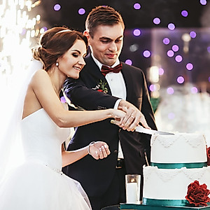 Boao 4 Piece Wedding Toasting Flutes and Cake Server Set Wedding Reception Supplies Champagne Glasses Cake Knife Pie Server (Gold)