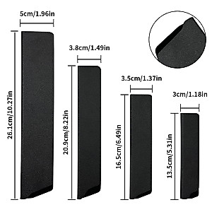 KVZVK Universal Knife Edge Guards Set, Non-Scratch Felt Lining Kitchen Knives Covers,Universal Blade Edge Cover Guards for Chef Knives, Protect More Durable on Your Blades(4Pcs)- Knives Not Included