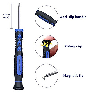 HengTianMei 14 in 1 Torx Screwdriver Set with T1 T2 T3 T4 T5 T6 T7 T8 T9 T10 Security Torx Bit & ESD Tweezers, Magnetic Screwdrivers Precision Repair Kit for Xbox, PS4,Macbook, Computer
