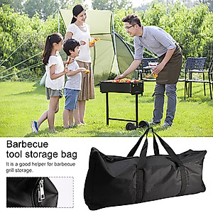 Waterproof BBQ Tools Carry Bag, Portable BBQ Tool Storage Bag, Thick Oxford Cloth, Outdoor BBQ Grill Accessories Bag for Camping Picnic Trip (L 82x20x33cm) (Large)