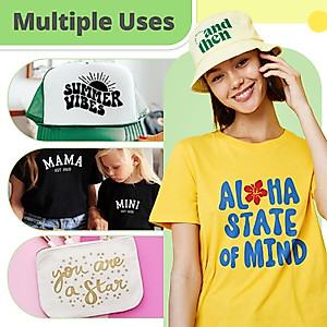 HTVRONT White HTV Vinyl Roll - 12" x 10ft White Iron on Vinyl for All Cutter Machine, Heat Transfer Vinyl Rolls for t Shirts - Easy to Cut & Weed for Heat Vinyl Design