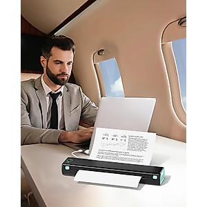 Phomemo M08F Wireless Portable Printer & US Letter Folding Thermal Paper Size 8.5" x 11", 200 Sheets, Inkless Thermal Compact Printer for Travel, Compatible with Android and iOS Phone & Laptop