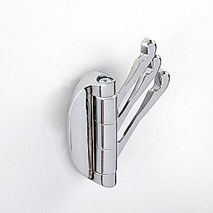 Stianess Steel Folding Swing Arm Triple with Multi Three Foldable Arms MOCOFO Swivel Hook Solid Metal Clothes Hanger for Bathroom Kitchen Garage Wall Mount Polished Chrome Heavy Duty Towel