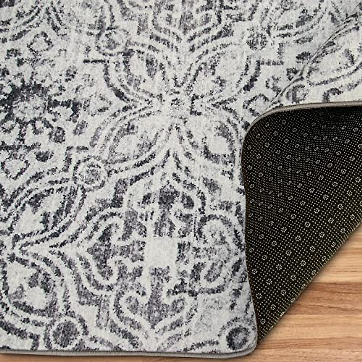 ReaLife Machine Washable Rug - Stain Resistant, Non-Shed - Eco-Friendly, Non-Slip, Family & Pet Friendly - Made from Premium Recycled Fibers - Mosaic Tile - Gray, 2'6" x 8'