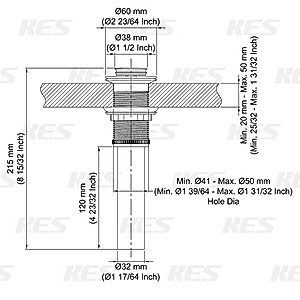 KES Bathroom Sink Drain without Overflow Pop Up Drain Assembly Vessel Sink Stopper Matt Black, S2007D-BK