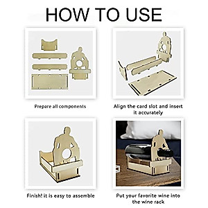 Wine Rack - Lightweight and Portable Wine Bottle Display Wooden Rack, Home Storage Function Shelf Collection Wine Rack Wooden Creative Ornaments, Easy to Assemble