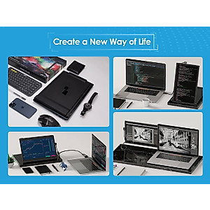 New Mobile Pixels Duex Plus Portable Monitor, 13.3" Full HD 1080P IPS Dual Laptop Monitor, USB C/USB A Plug and Play Portable Display,Windows,Mac,Android,Switch Compatible