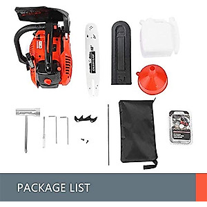 25.4CC Gas Chainsaw, 12" Gasoline Chainsaw Handheld Cordless Petrol Gasoline Chain Saw Wood Cutting Grindling Machine for Cutting Wood with Tool Kit,Garden Farm Home Use,3000r/min