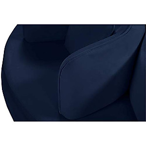 Meridian Furniture 627Navy Circlet Collection Modern | Contemporary Velvet Upholstered Roundabout Sofa with Sturdy Gold Iron Legs, 72" W x 72" D x 29" H, Navy