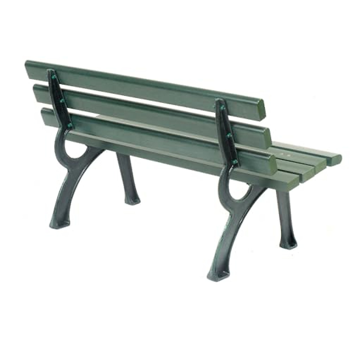 Global Industrial 4'L Park Bench with Backrest, Recylced Plastic, Green