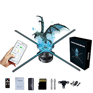 3D Hologram Fan,39.4"Missyou 3D Holographic Projector Holographic Christmas Tree Advertising Display with Remote,Bluetooth,Splicing,700 Video Library for Business Store Signs,Bar,Casino,Party