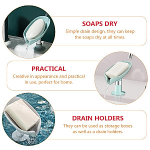 Cabilock 4 Pcs soap drainer Sponge Drying Holder sucker holder drainage soap bathtub soap holder decorative No Drilling soap tray Soap drying Dish abs bracket travel multipurpose