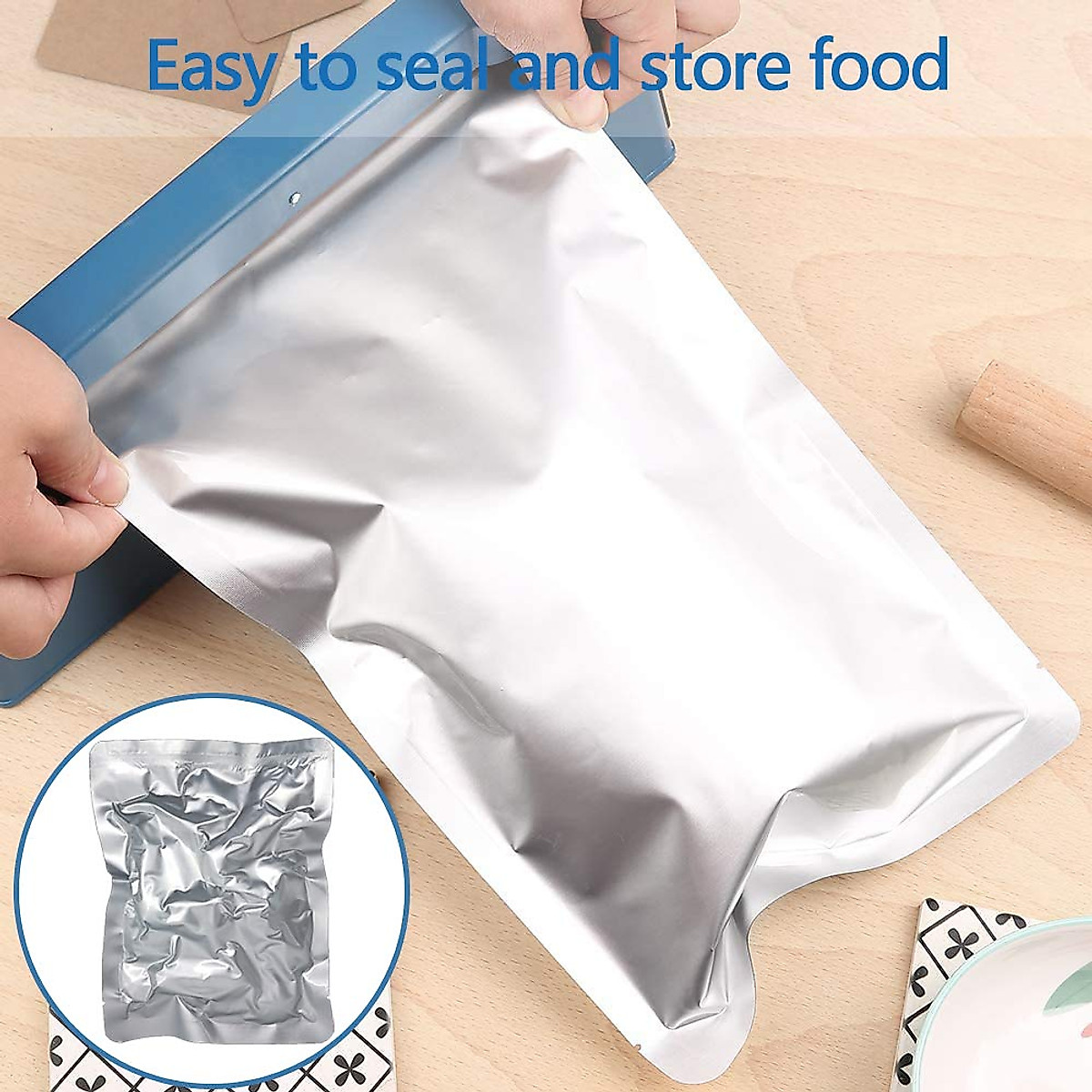 100 Pieces 1 Quart Mylar Bags 6 x 9 Inch, 5 Mil Mylar Bags for Food Storage Coffee Beans Dry Food, Thick Sealable Mylar Bag Medium Size