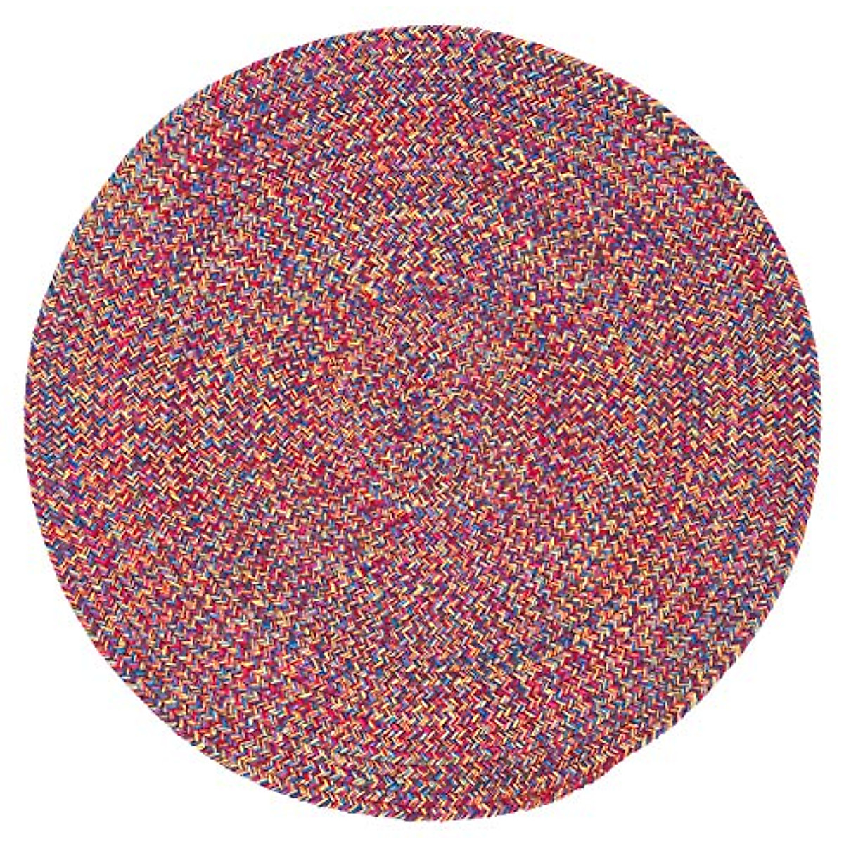 SAFAVIEH Braided Collection 3' Round Red/Yellow BRD351Q Flatweave Cotton Living Room Dining Bedroom Foyer Area Rug