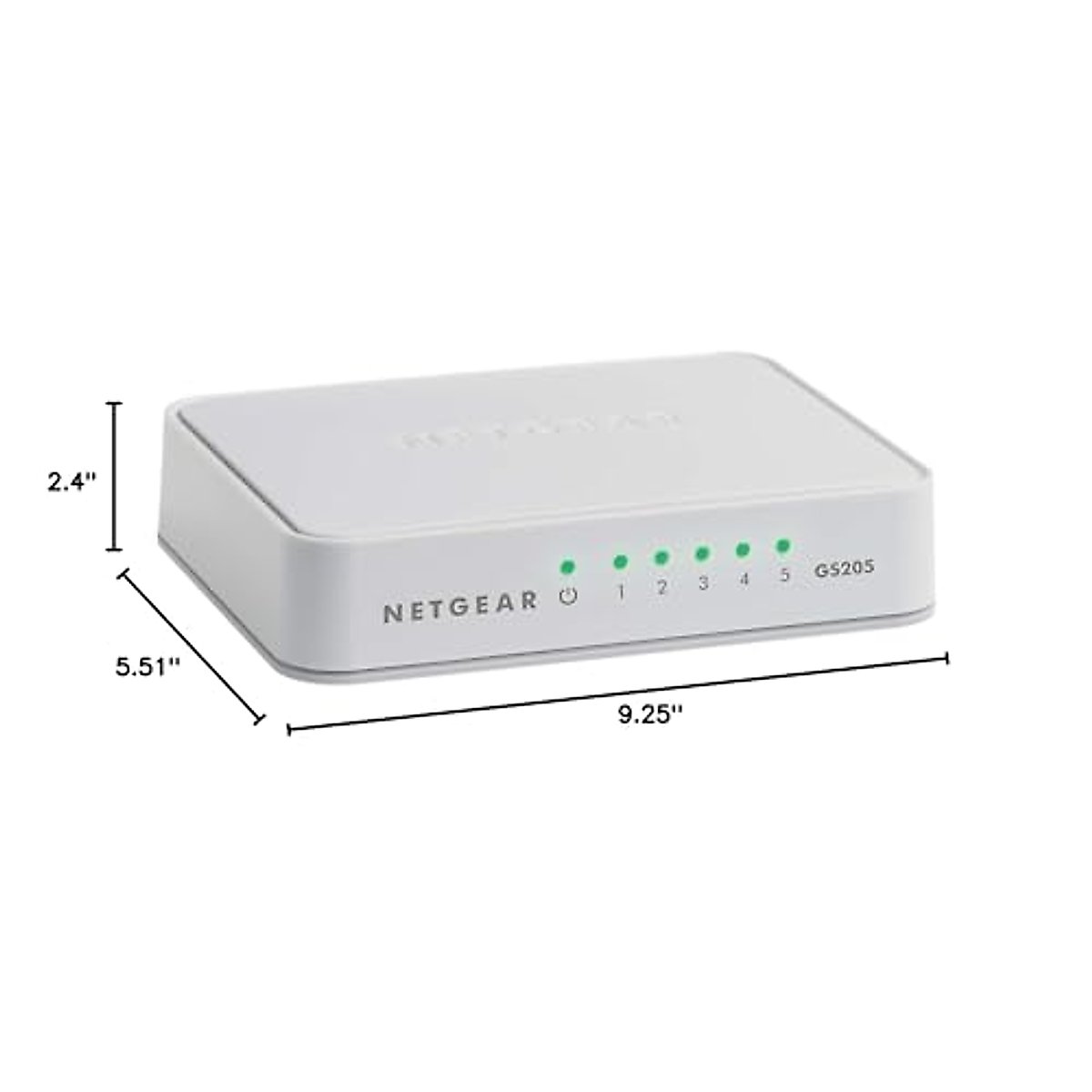 Netgear GS205-100PAS NETGEAR 5-Port Gigabit Ethernet Unmanaged Switch, Desktop, 10/100/1000Mbps (GS205)