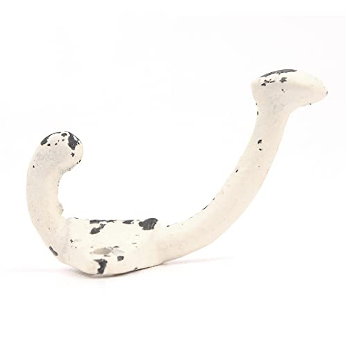 BarnwoodUSA | Distressed White Cast Iron Wall Hook | Chic White Decorative Hook | Wall Mounted Hook for Rustic Style | Distressed White | 3 3/8" L