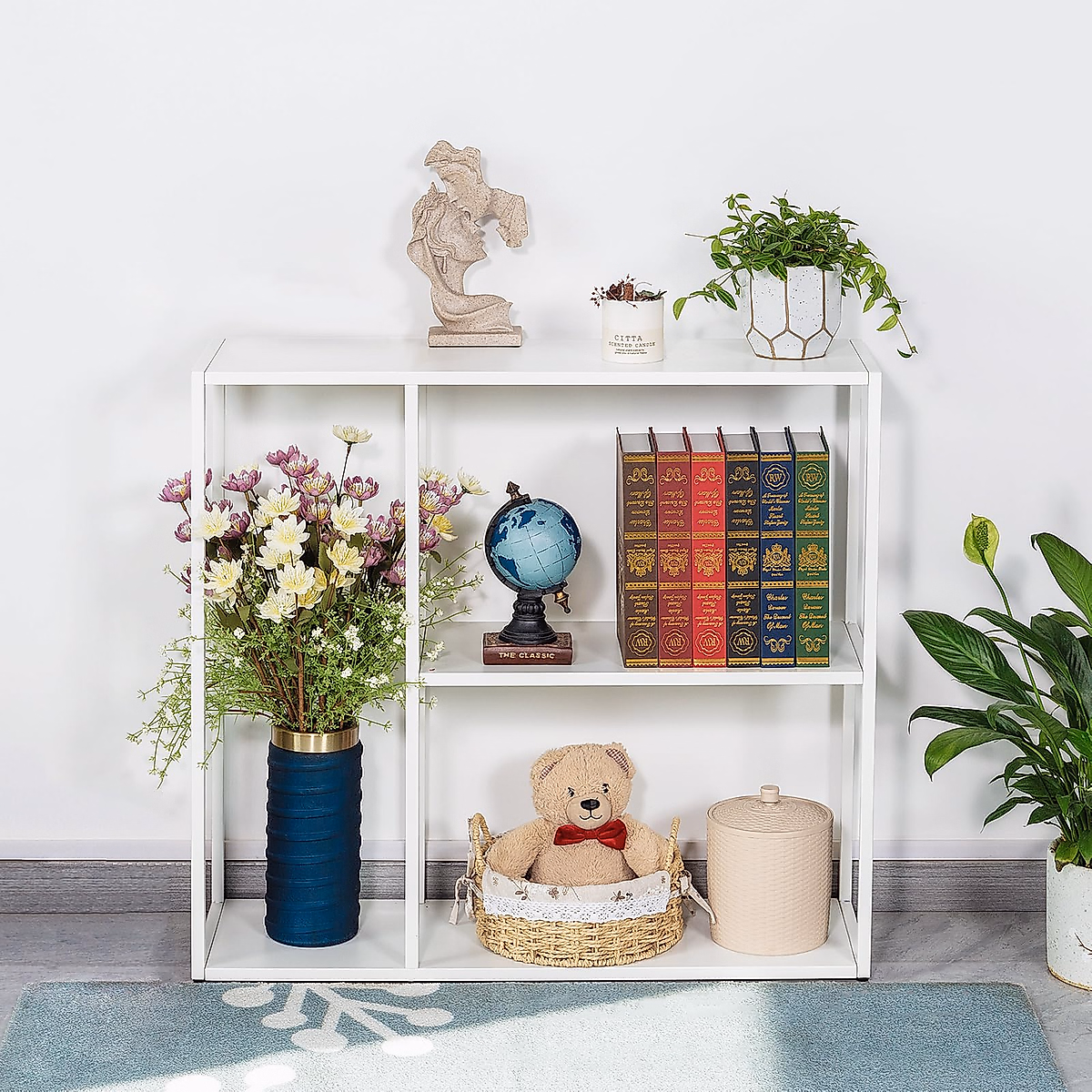 HDANI Console Table, Narrow Entryway Table, 3 Tier Metal Hallway Table, 9.8''Dx31.5''Wx29.7''H(White)