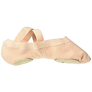 Bloch girls Synchrony Split Sole Stretch Canvas Slipper / Ballet Shoe, Pink, 1.5 Little Kid US