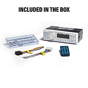 BOSS Audio Systems MR500UAB Marine Radio Receiver – Bluetooth Audio Streaming and Hands-Free Calling, USB Port, Weatherproof, Digital Media MP3 Player, No CD Player, AM/FM Radio Receiver