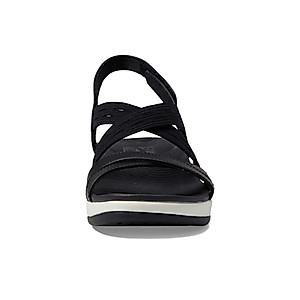 Skechers Women's Ankle-Strap Sandal, Black Durabuck Webbing, 8