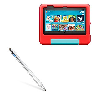 BoxWave Stylus Pen Compatible with Amazon Fire 7 Kids (12th Gen 2022) - AccuPoint Active Stylus, Electronic Stylus with Ultra Fine Tip for Amazon Fire 7 Kids (12th Gen 2022) - Metallic Silver