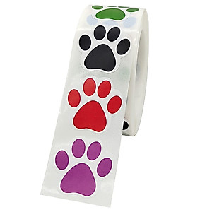 1000 Pieces Dog Stickers and Paw Print Stickers for Kids Puppy Stickers for Dog Birthday Party Supplies Decorations Adorable Labels Envelope Seal Reward Stickers 1 Inch Diameter in 14 Designs
