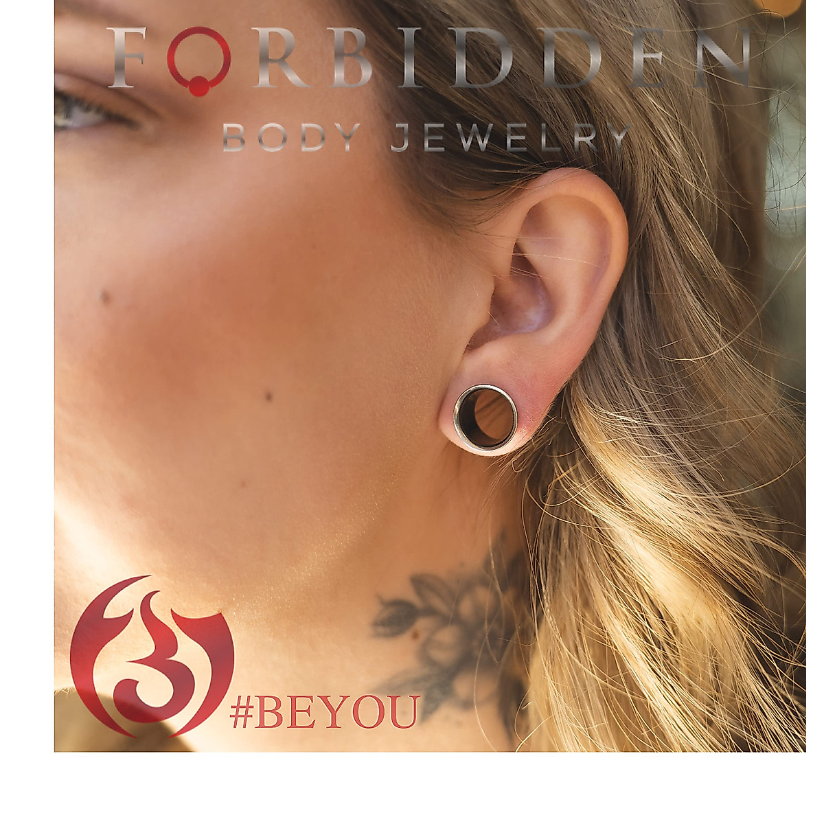 Forbidden Body Jewelry Ear Gauges, Ear Tunnels, Tunnels For Ears, 1/2 Inch (12mm) Surgical Steel Mirror Finish Double Flared Tunnel Plug Earrings (Sold in Pairs)