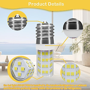 LCMLA Refrigerator LED Bulb 5304517886 KEI D28a KEL2811 Replacement for Frigidaire Kenmore Electrolux Crosley Replace 5304498578 7297114000 7241552801 5304495326 E17 3.8W 85V-265V White Light