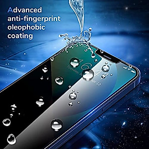 Syncwire Privacy Screen Protector for iPhone 13/13 Pro/14 (6.1'') - 2 Pack Anti Spy Tempered Glass Easy Installation Frame, 9H Hardness, Shatterproof, Bubble Free Private Tempered Glass - Black