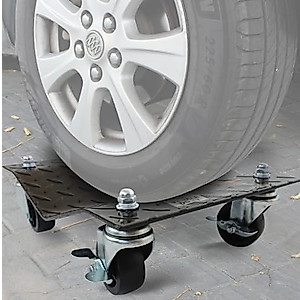 WayTov 50855 16" x 12" Solid Steel 4 Piece Car Dolly with 3" Swivel Wheels, 6,000 lb. Rating