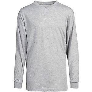 Galaxy by Harvic Boys’ Long Sleeve T-Shirt – 4 Pack Basic Solid V-Neck Shirt – Long Sleeve Base Layer Top for Boys (S-XL), Size Large, Black/White/Heather Grey/Navy