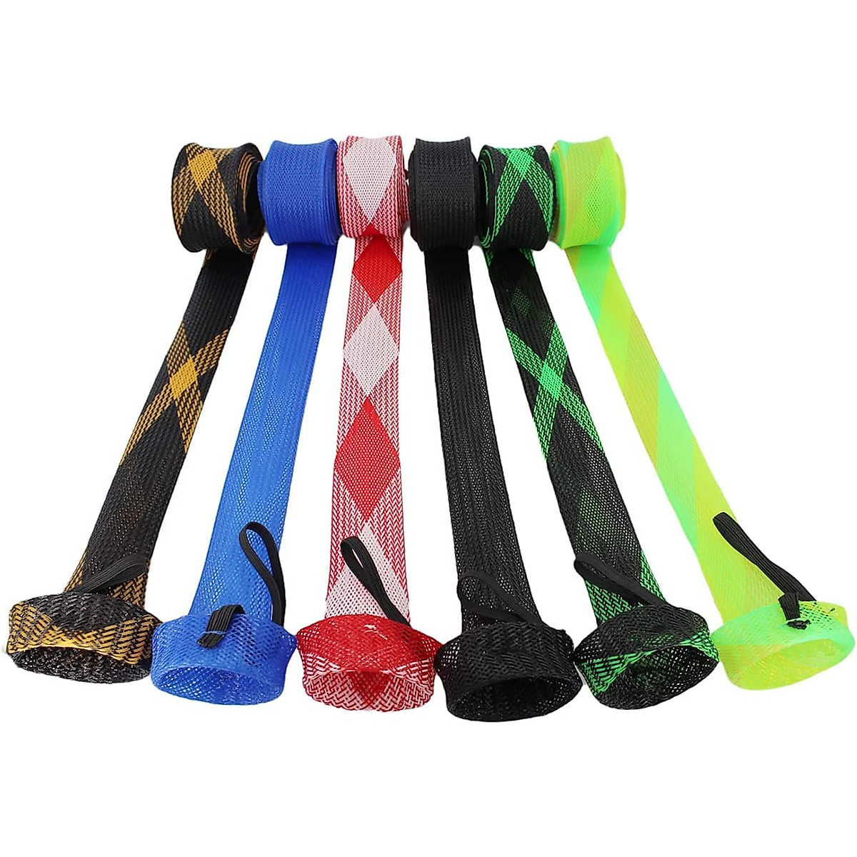 Anzeho Rod Socks Fishing Rod Sleeve 6Pcs Fishing Pole Protect Cover Braided Mesh 67 inches for Spinning Fishing Rod, Casting Rods Glove, Bait Caster Rods