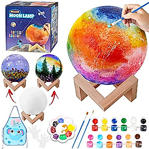Paint Your Own Moon Lamp Kit, Gifts for Kids DIY 3D Moon Light Cool Galaxy Lamp for Teens Boys Girls, Arts & Crafts Kit Art Supplies for Kids, Arts and Crafts for Kids Ages 8-12 Birthday Gifts