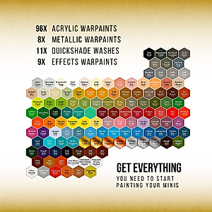 The Army Painter Wargamers Paint Collection - Unleash Your Inner Artist with Ultimate Miniature Painting Kit Includes 124 Paints, 5 Brushes, and Guide - Miniature Paint Set with Bonus Item