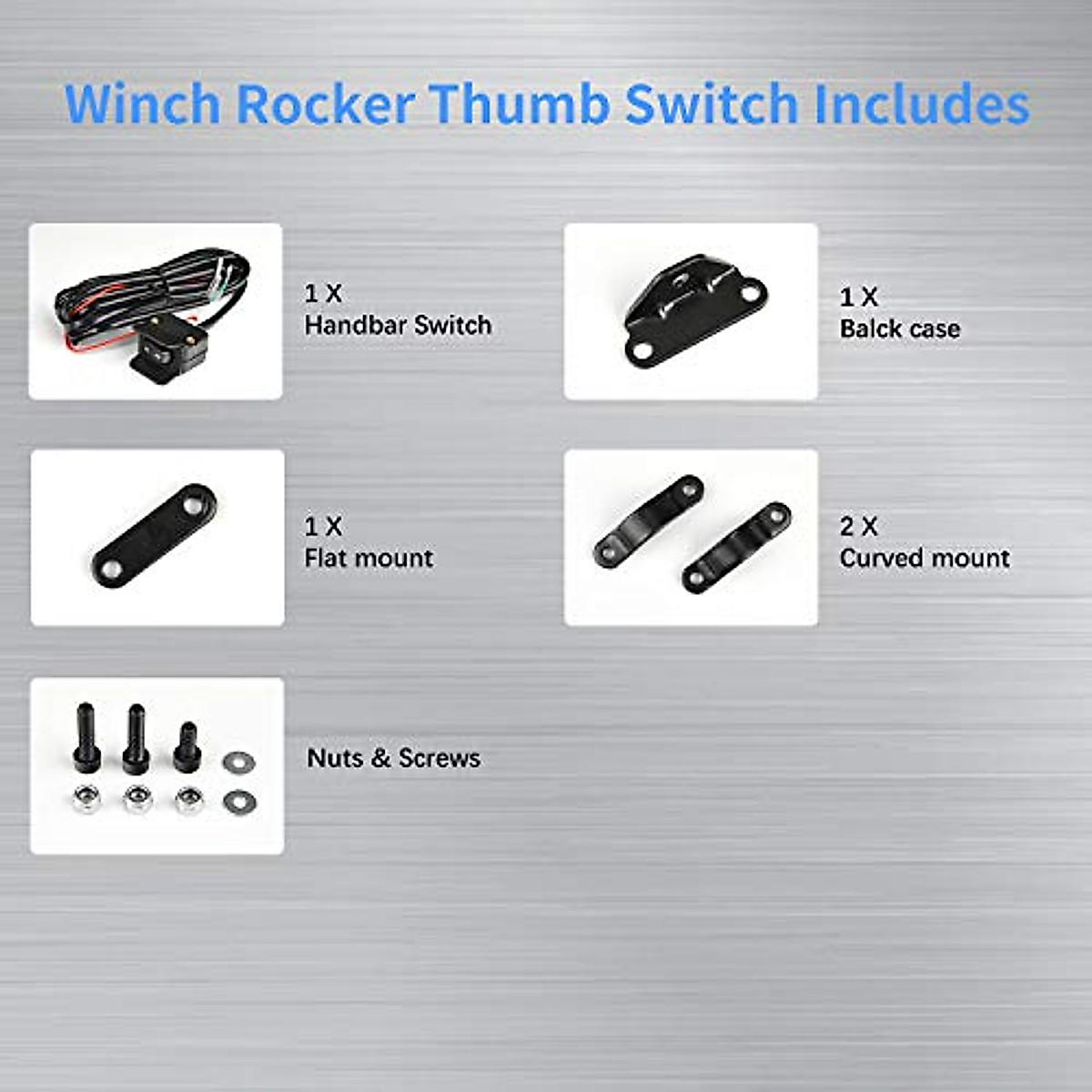 MaySpare 12V Winch Rocker Thumb Switch with Mounting Bracket for ATV UTV Handlebar Control Line Kit