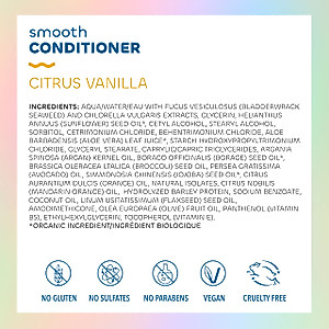 Seaweed Bath Co. Smooth Shampoo and Conditioner Set, Citrus Vanilla Scent, 12 Ounce (Pack of 2), Sustainably Harvested Seaweed, Borage and Broccoli Seed Oils, For Curly and Frizzy Fine Hair