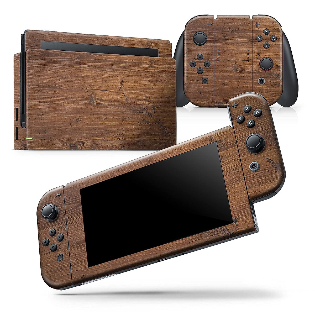 Design Skinz - Compatible with Nintendo Switch Console Bundle - Skin Decal Protective Scratch-Resistant Removable Vinyl Wrap Cover - Rough-Cut Wood Plank