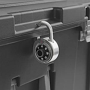 Sterilite Heavy Duty 16 Gallon Portable Plastic Footlocker Storage Container with Handles and Wheels for Dorms and Apartments, Black, 2 Pack