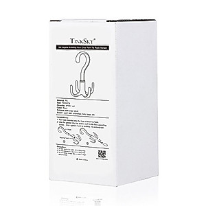 TinkSky Belt Hanger Scarf Tie Rack Holder Hook for Closet Organizer 360 Degree Rotating 3 Pack