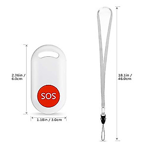 Wireless Caregiver Pager SOS Call Button Nurse Call Alert Caregiver Pager with IP55 Waterproof for Caregiver Alert System Neck Strap Included (ONLY The sos Button, not Including The Receiver)