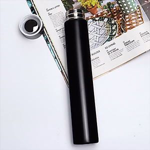 Dxobay Slim Water Bottles, Cute Kids Water Bottle, Insulated Stainless Steel Water Bottles, Thermos Water Bottle with Vacuum Sealing & Double Wall Design(8.8 Oz, Black)